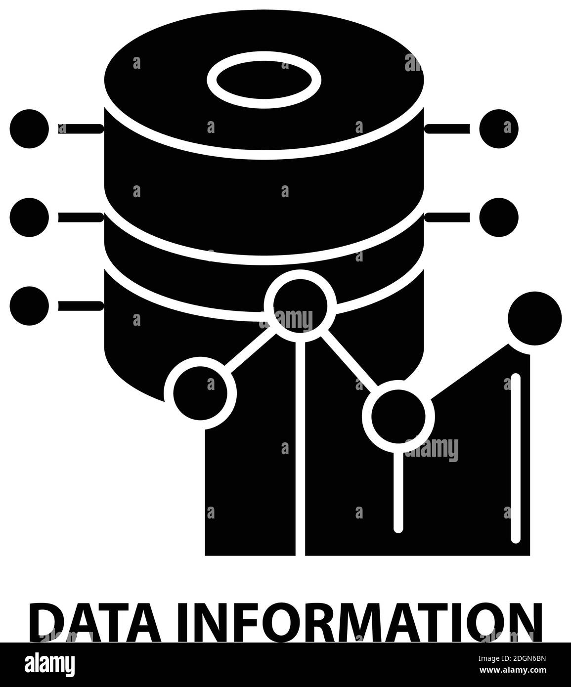 data information icon, black vector sign with editable strokes, concept ...