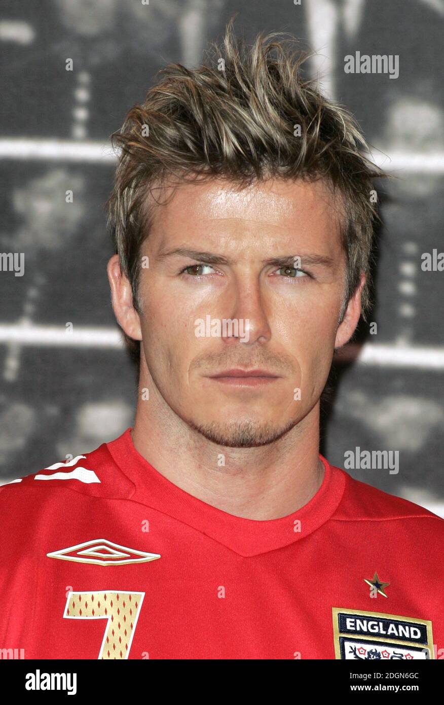 David Beckham unveiling the new England strip, at the Radisson Hotel ...