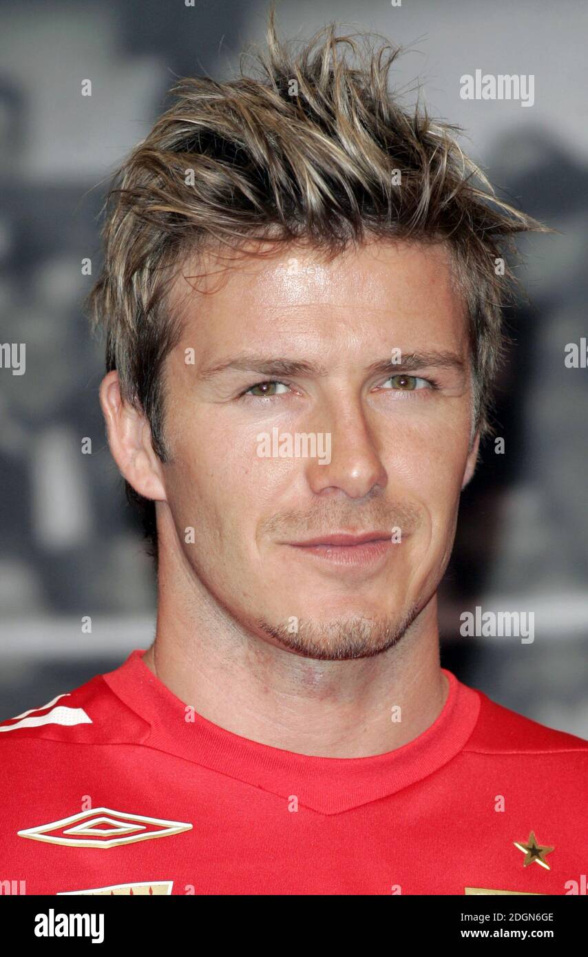 David Beckham unveiling the new England strip, at the Radisson Hotel ...