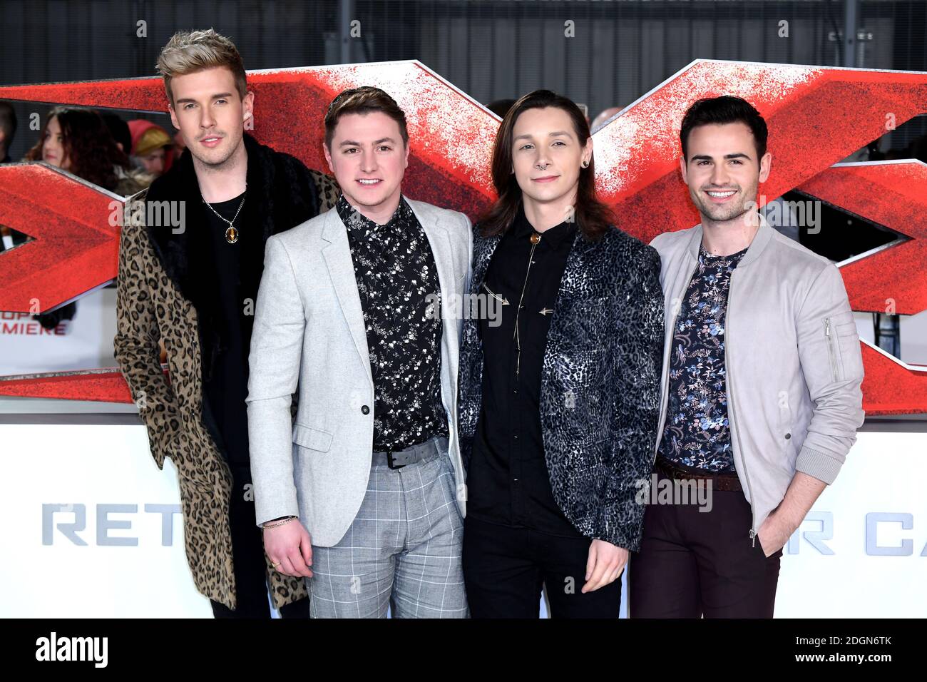 Collabro's Michael Auger, Jamie Lambert, Matt Pagan and Thomas J Redgrave attending the xXx ...