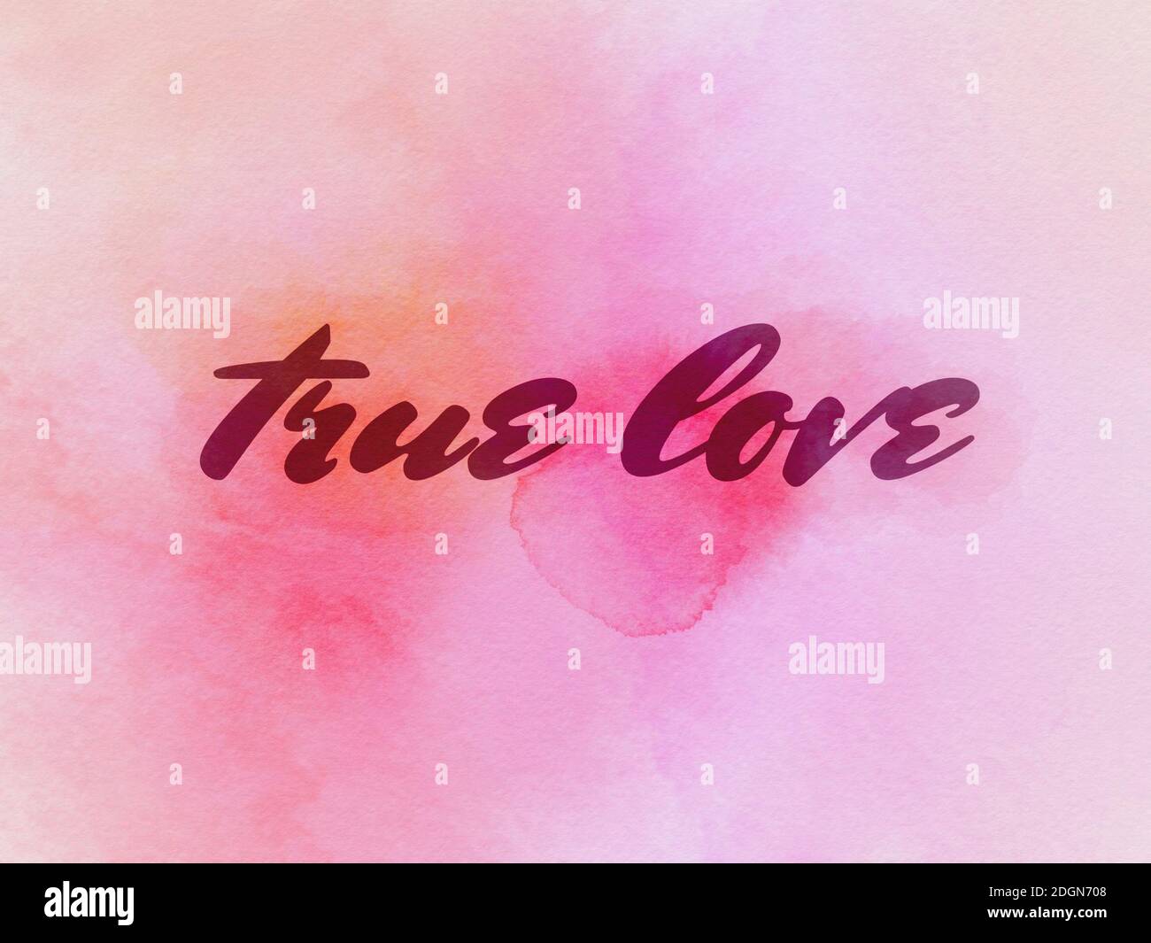 true love concept words watercolor texture Stock Photo - Alamy