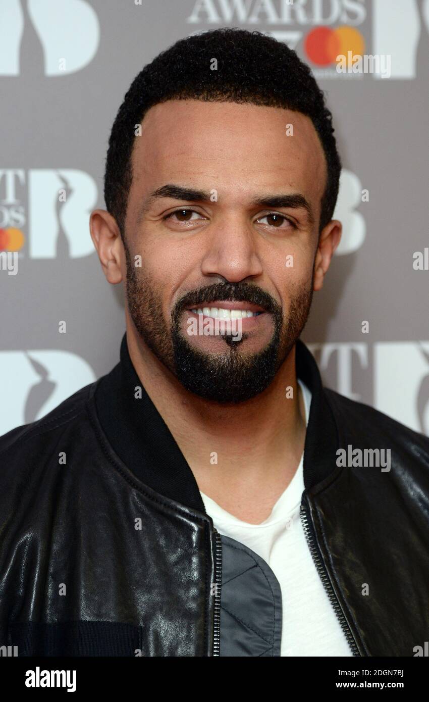 EDITORIAL USE ONLY, NO MERCHANDISING Craig David arriving at the BRIT ...