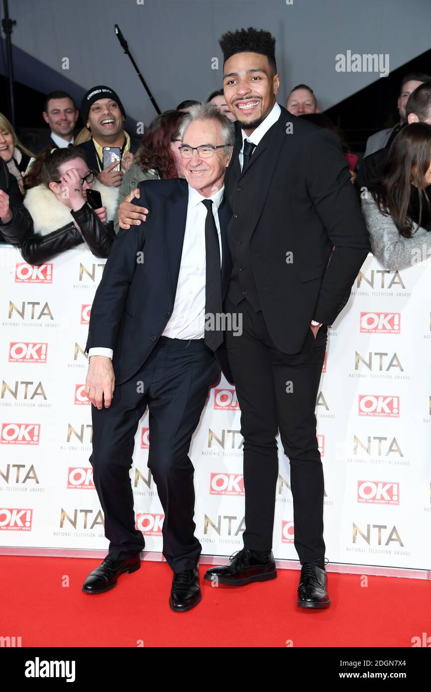 Larry Lamb and Jordan Banjo attending the National Television Awards ...