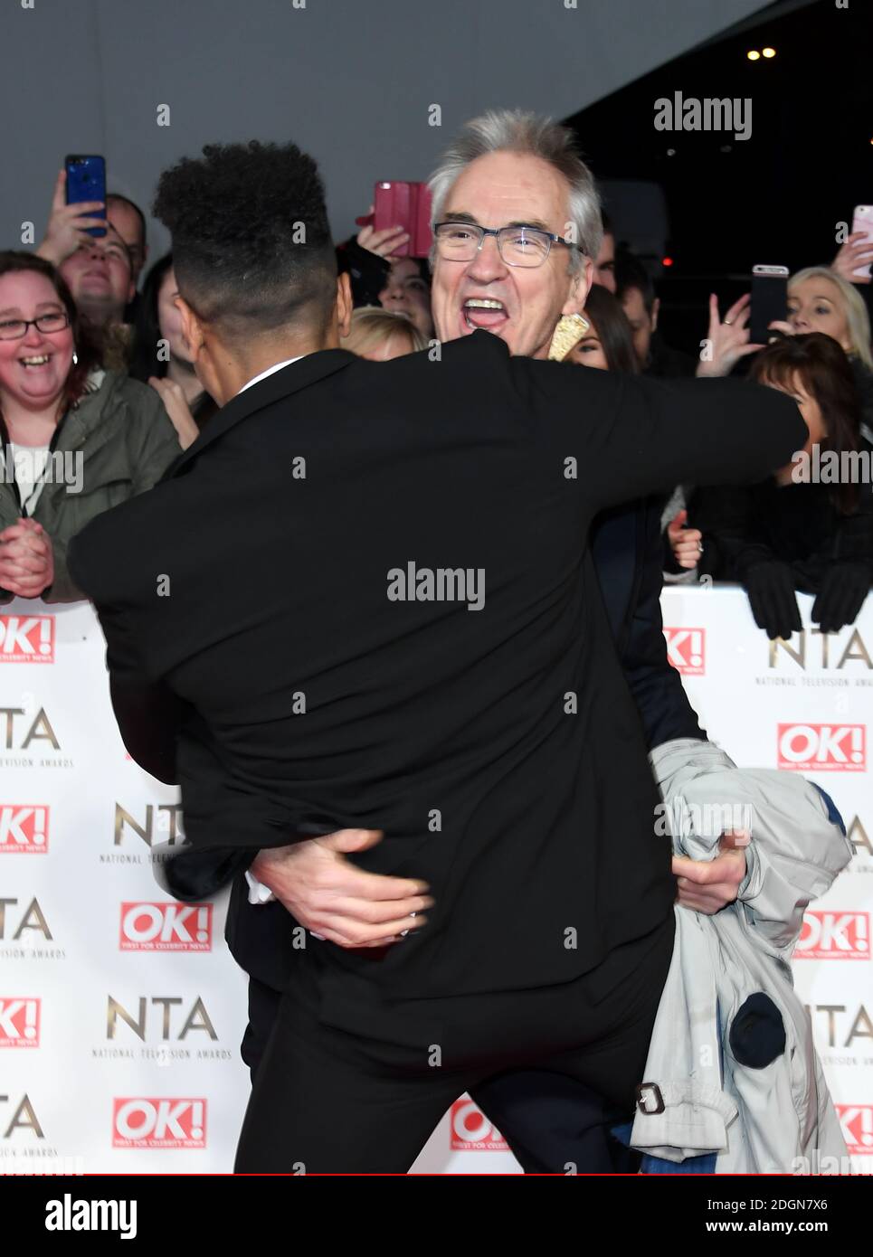 Larry Lamb and Jordan Banjo attending the National Television Awards ...