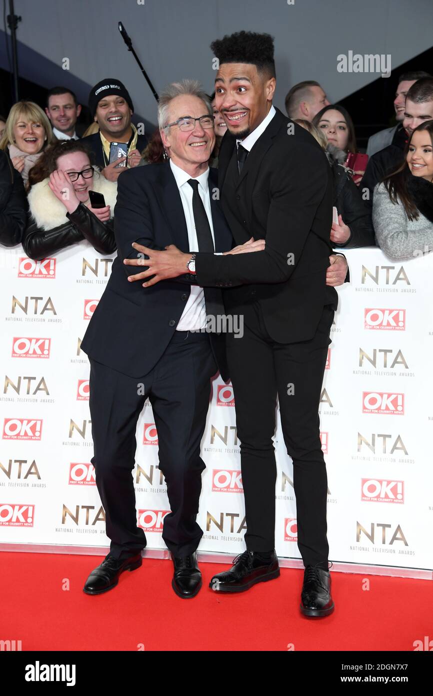 Larry Lamb and Jordan Banjo attending the National Television Awards ...