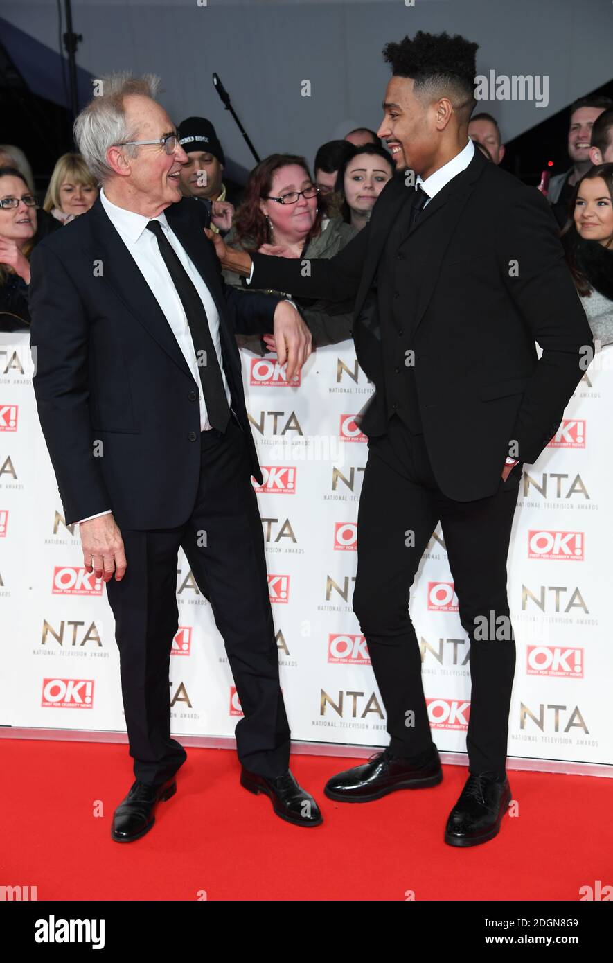 Larry Lamb and Jordan Banjo attending the National Television Awards ...
