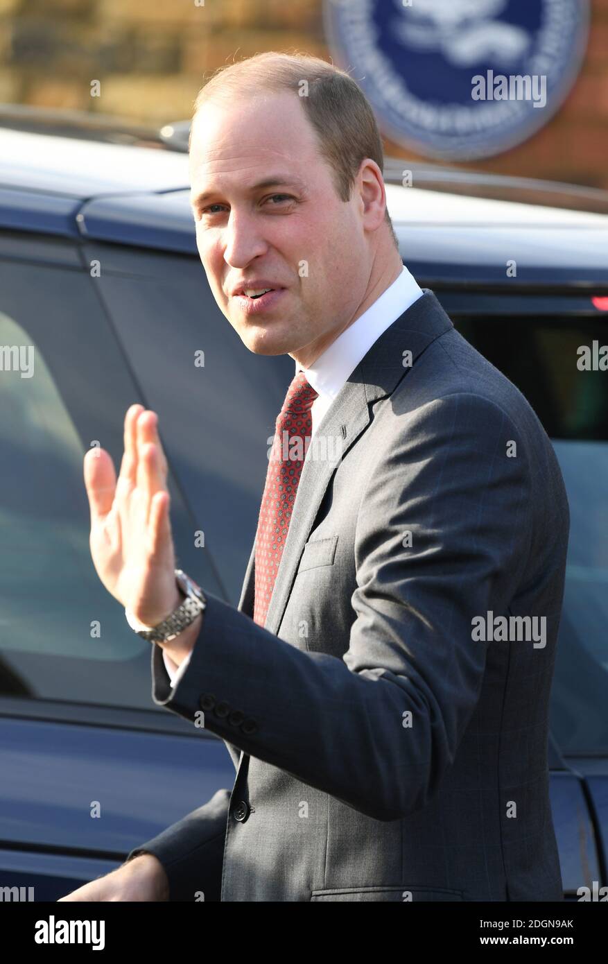 The Duke of Cambridge arrives at the Mitchell Brook Primary School ...