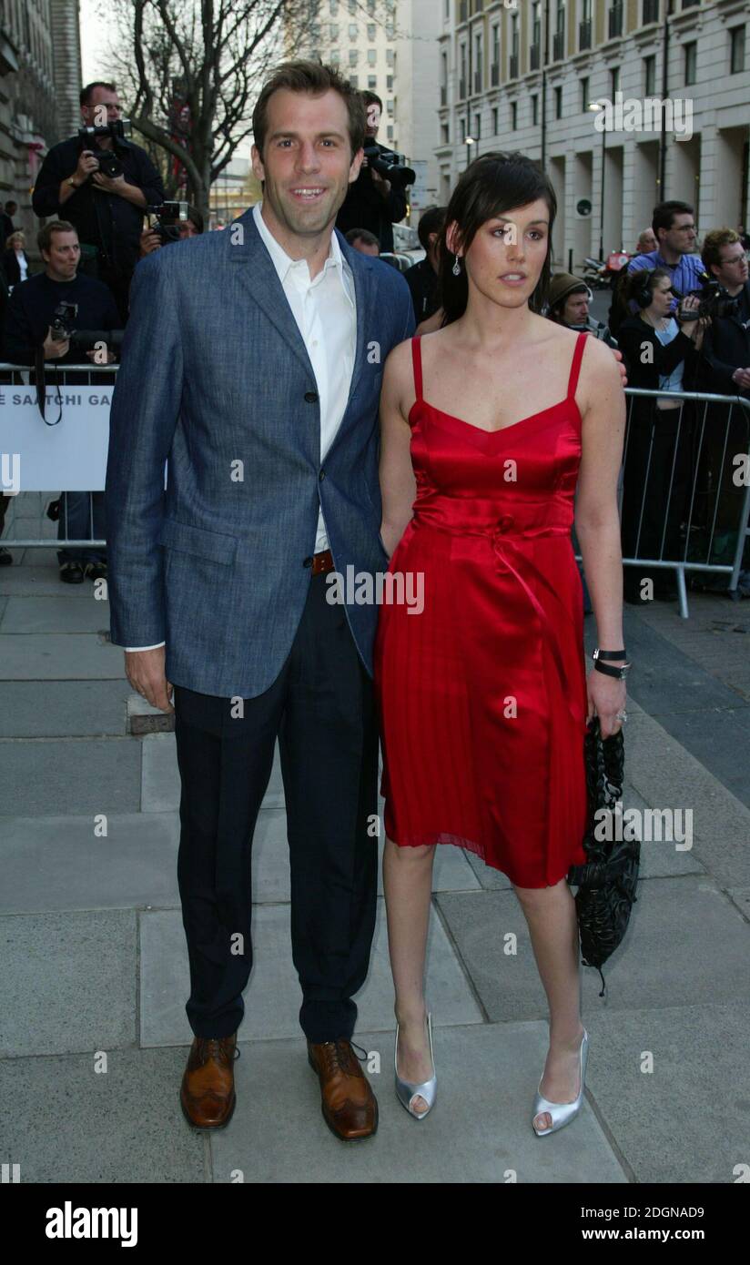 Greg Rusedski and wife at the Saatchi Gallery Launch Party at South ...