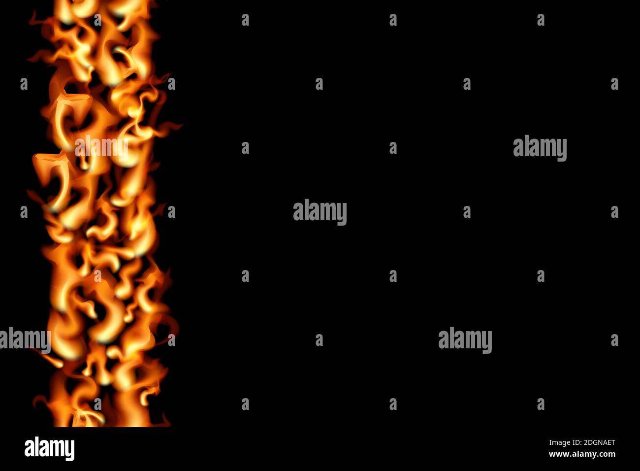 A seamless vertical fire strip. Vector illustration. Burning design ...
