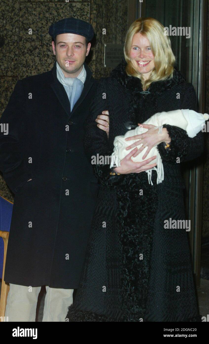 Claudia Schiffer leaves the Great Portland Hospital in London with ...
