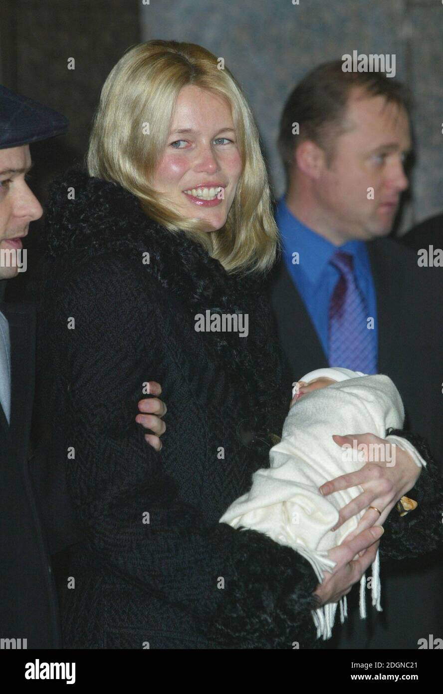 Claudia Schiffer leaves the Great Portland Hospital in London with ...
