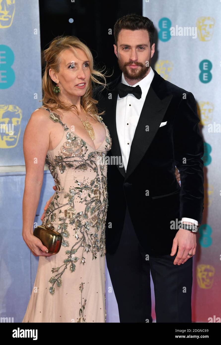 Sam Taylor Johnson and Aaron Taylor Johnson attending the EE British ...