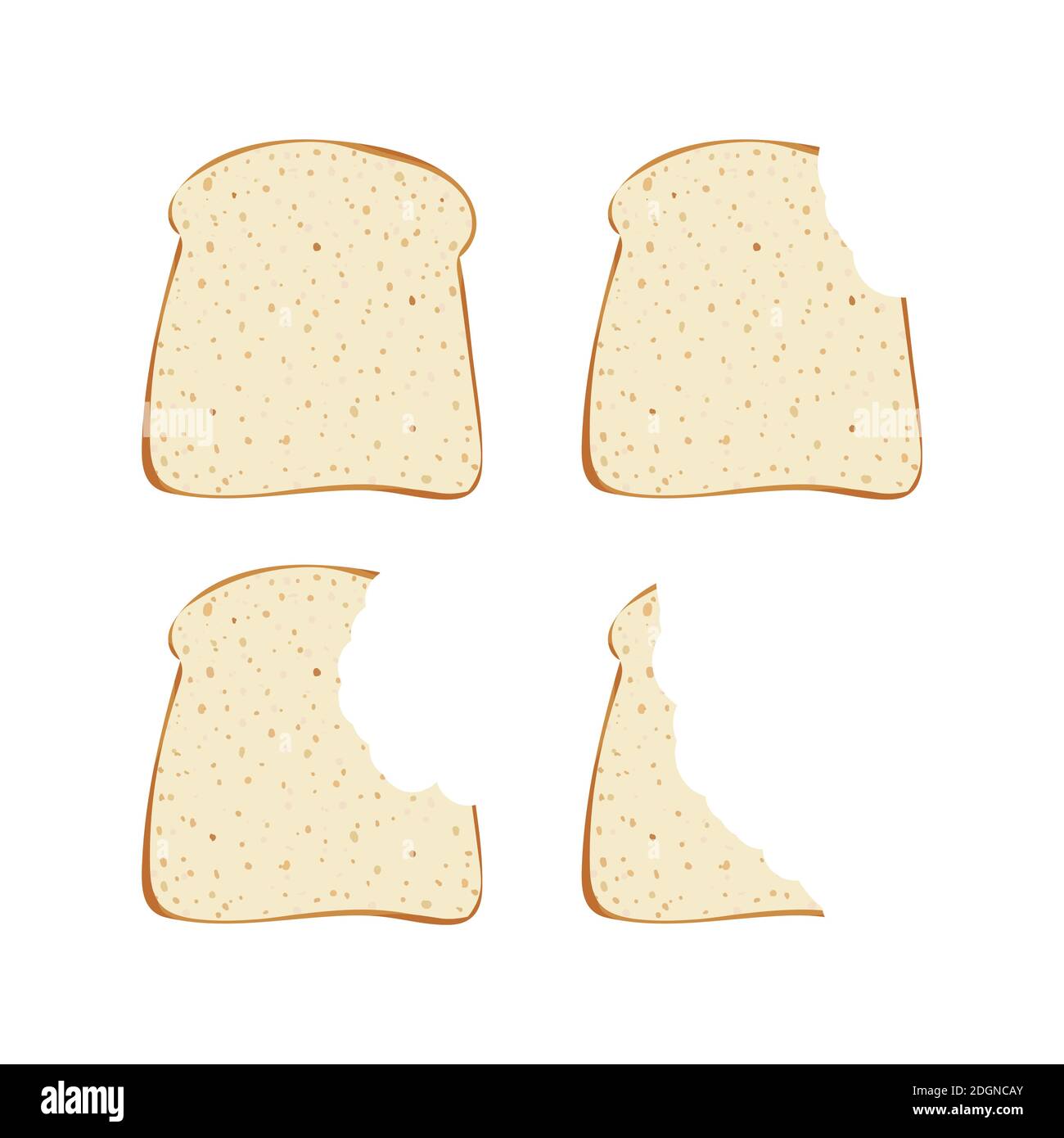 Sandwich bread slices pieces set. Vector illustration. Bite bakery food ...