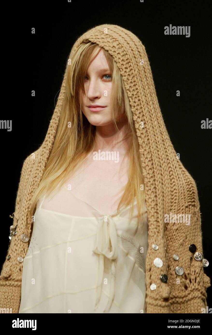 The Betty Jackson show, part of London Fashion Week. Half length, model ...