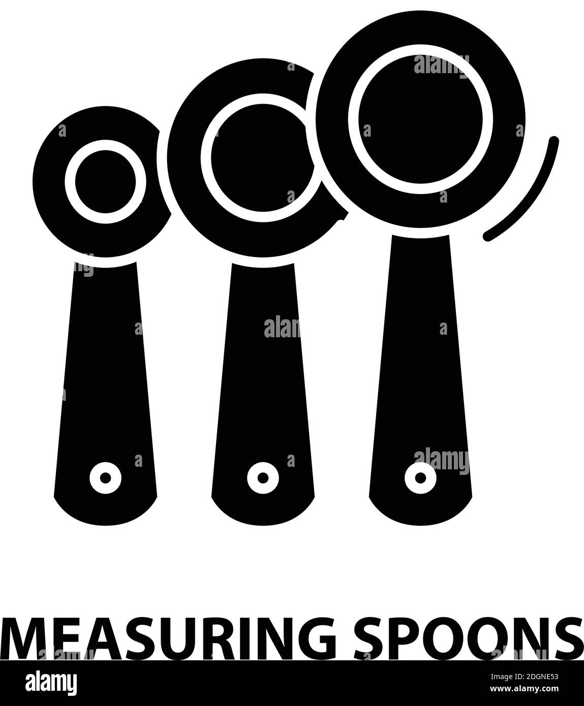 measuring spoons symbol icon, black vector sign with editable strokes ...