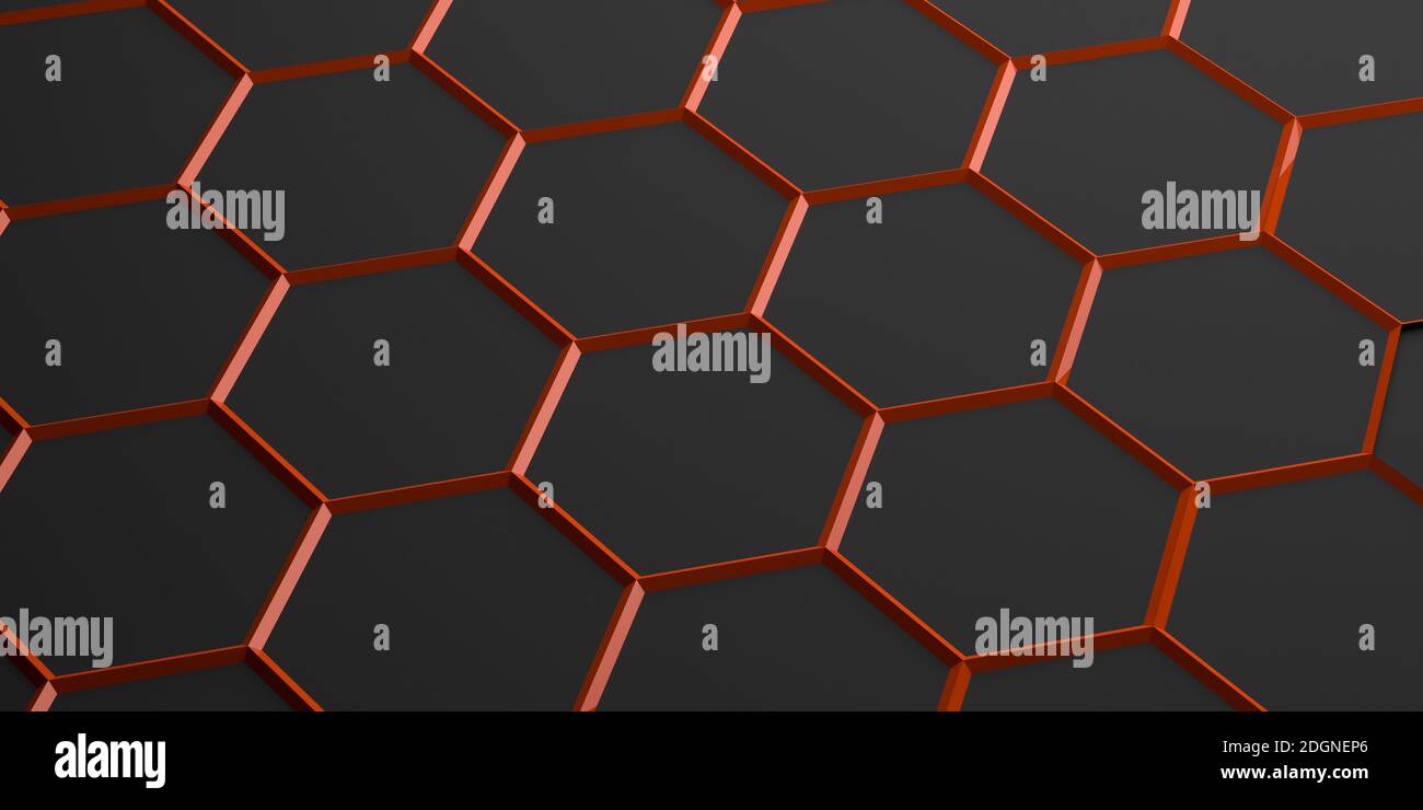 Hexagonal pattern in technical structure - Illustration Stock Photo - Alamy