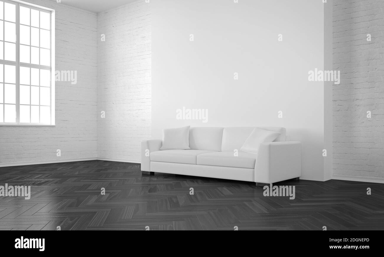 Room wall couch sofa Black and White Stock Photos & Images - Alamy