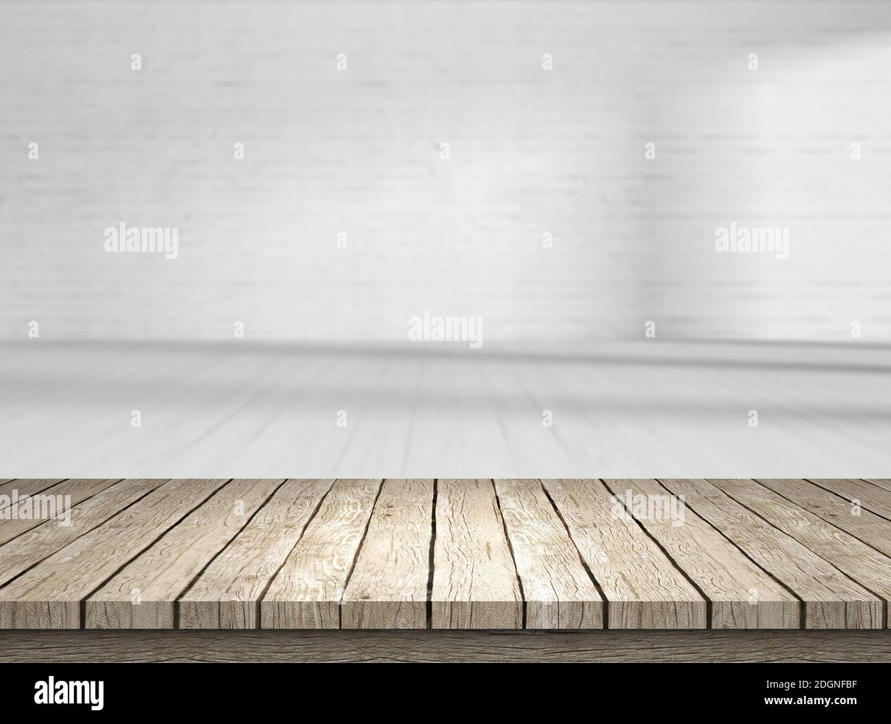 Blank table top in front of blurry room - Illustration Stock Photo - Alamy