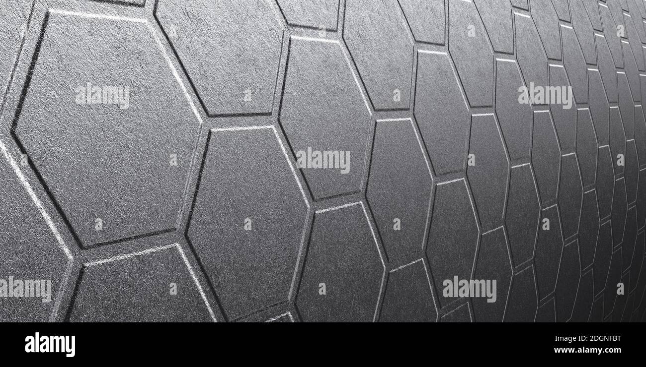 Hexagonal pattern in technical structure - Illustration Stock Photo - Alamy