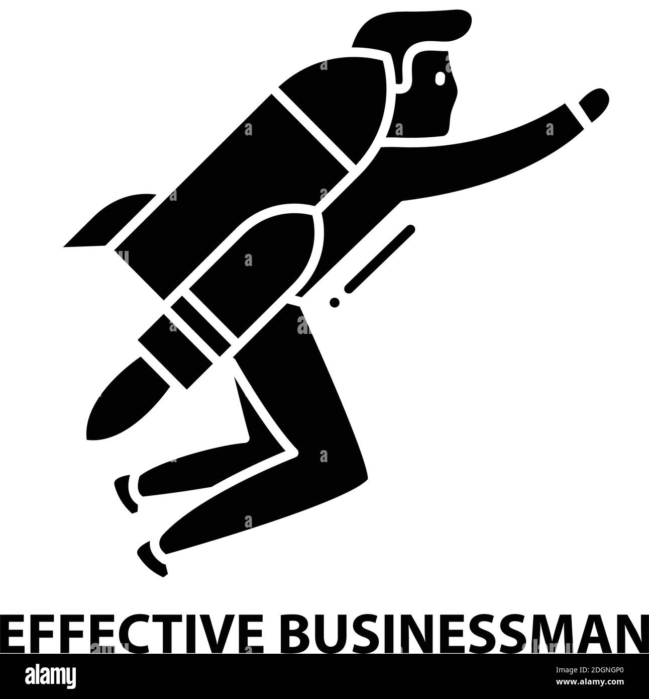 effective businessman icon, black vector sign with editable strokes ...