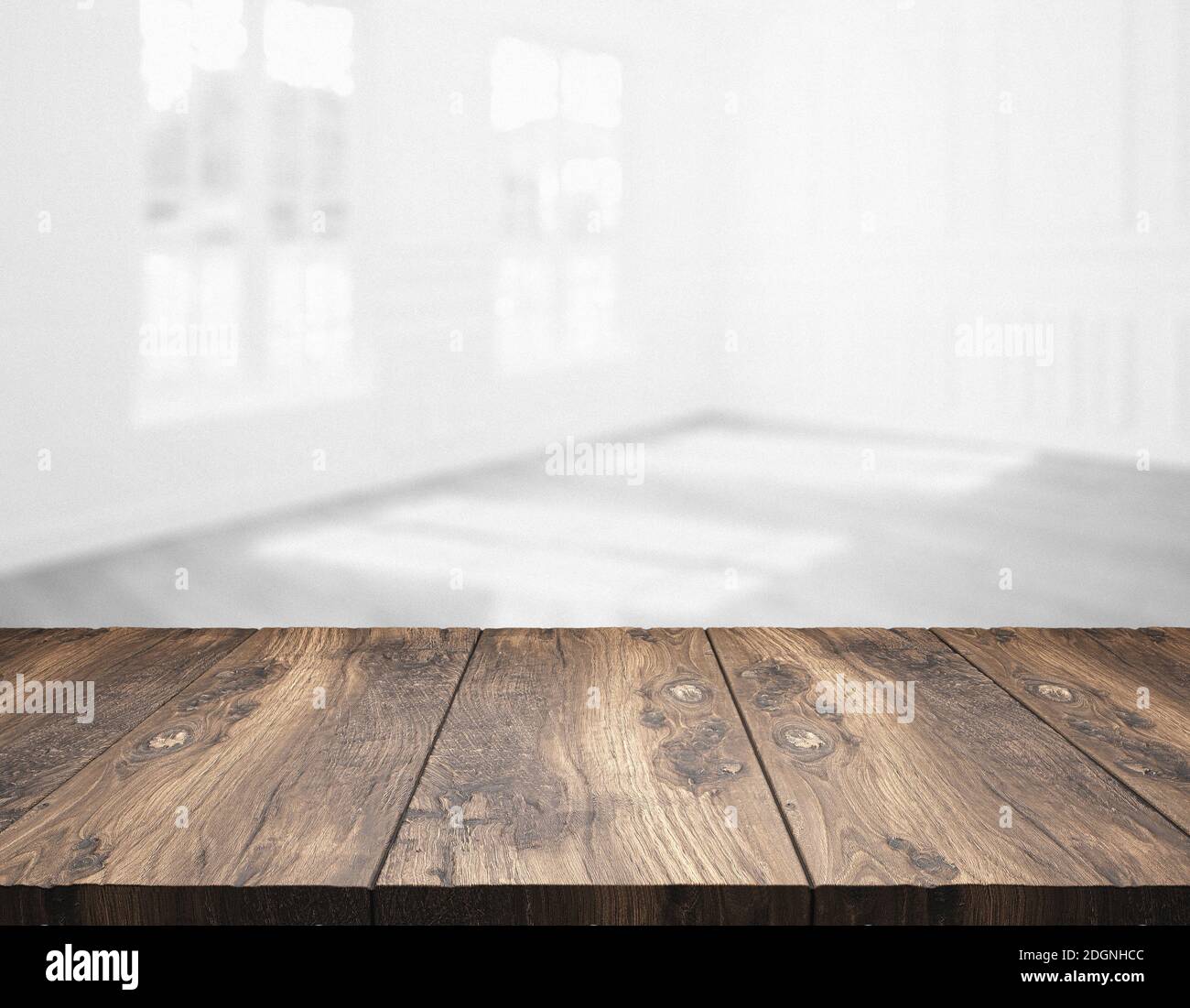 Blank table top in front of blurry room - Illustration Stock Photo - Alamy