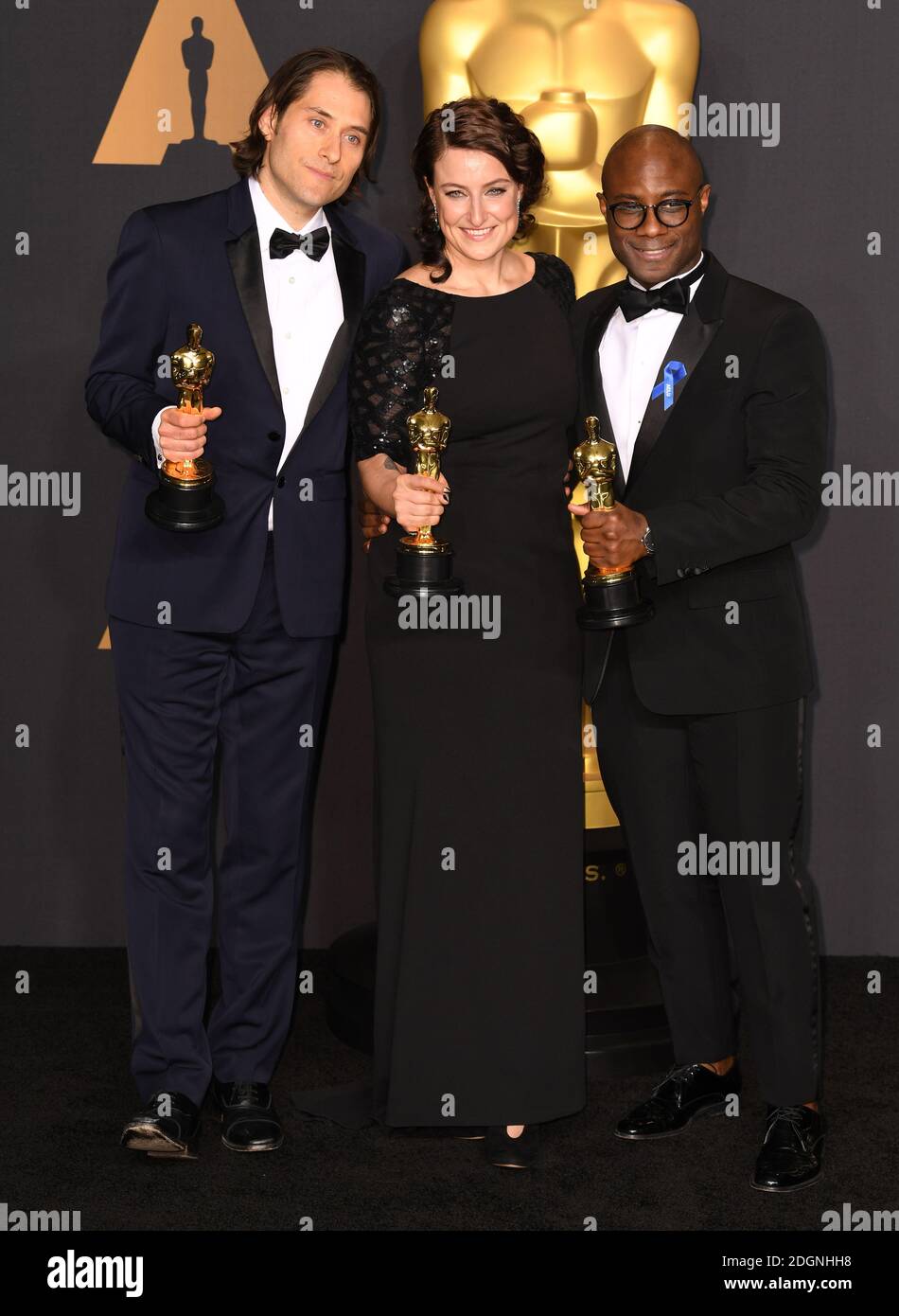 Producers Jeremy Kleiner (L) and Adele Romanski (C), winners of the ...