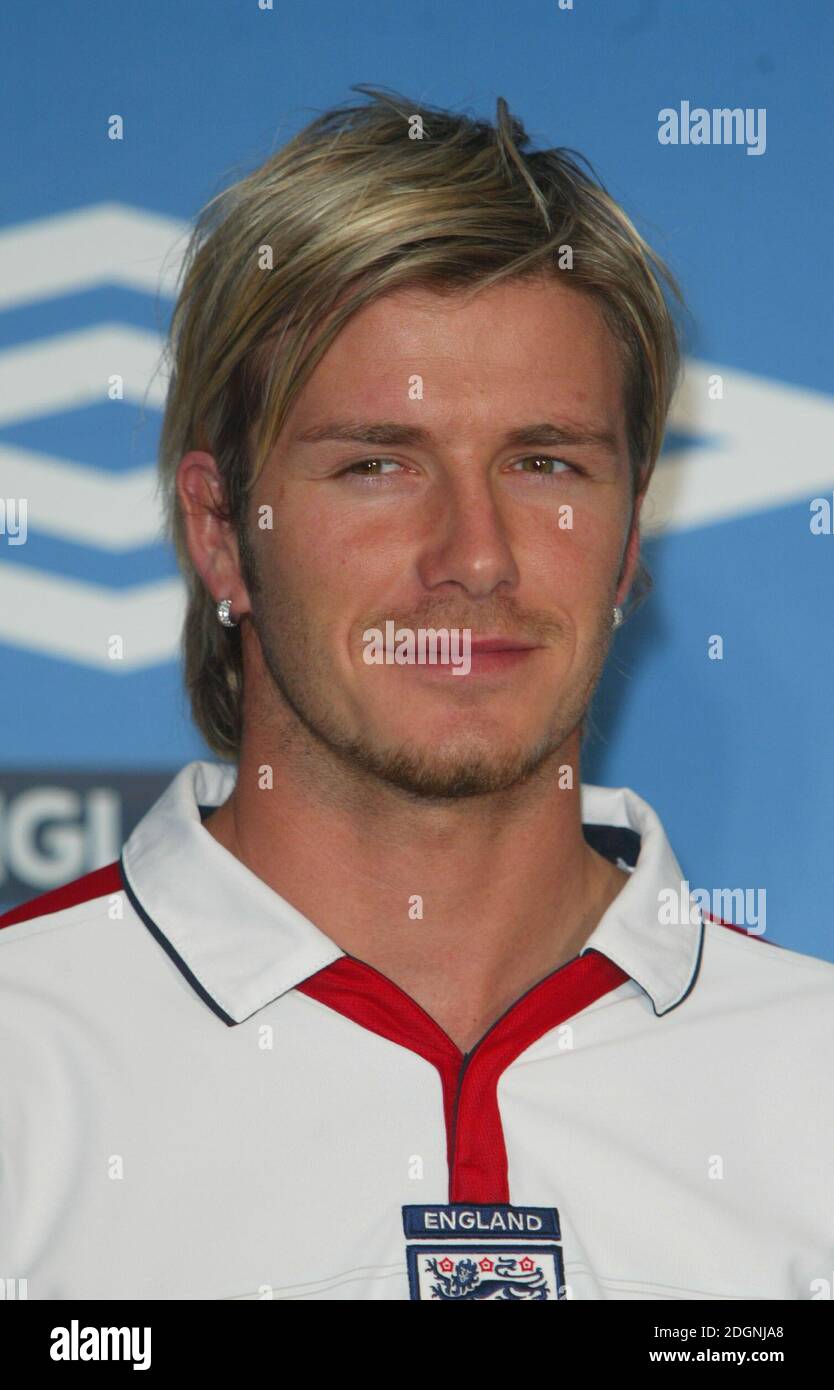 David Beckham launching England's new England home football kit in ...