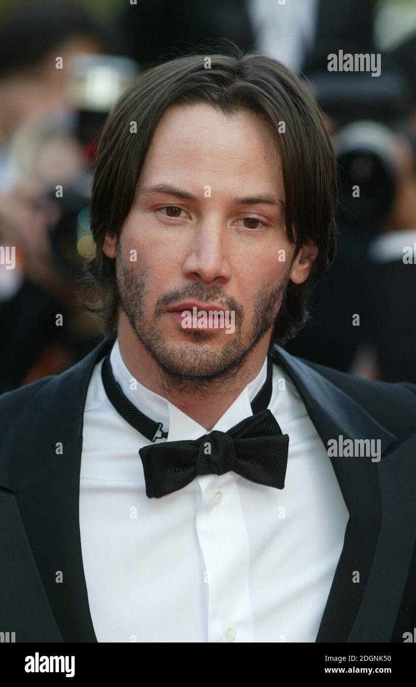 Keanu Reeves at the Cannes Film Festival of Matrix Reloaded. Headshot ...