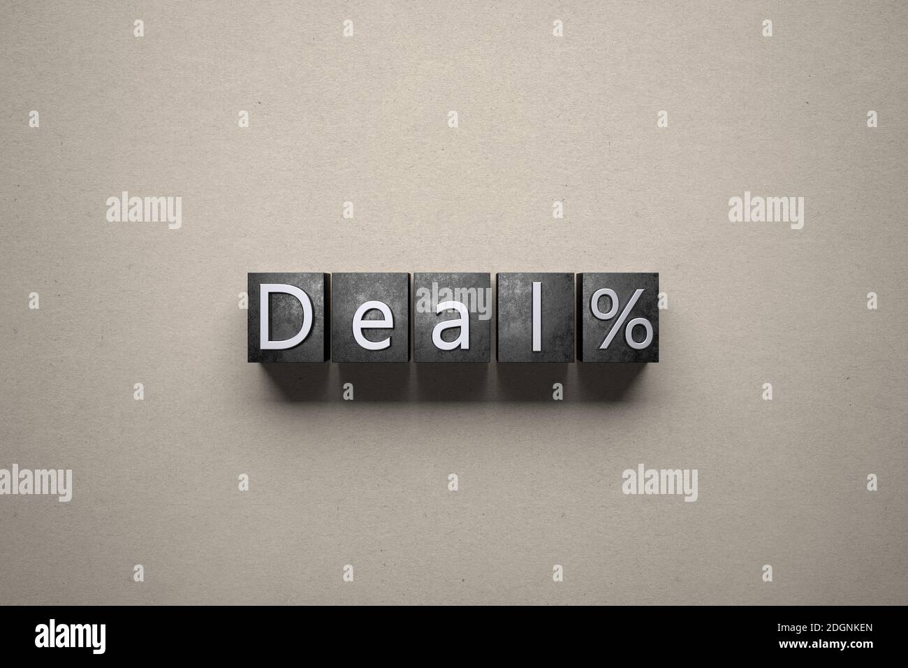 Deal font on metal stamp - Illustration Stock Photo - Alamy