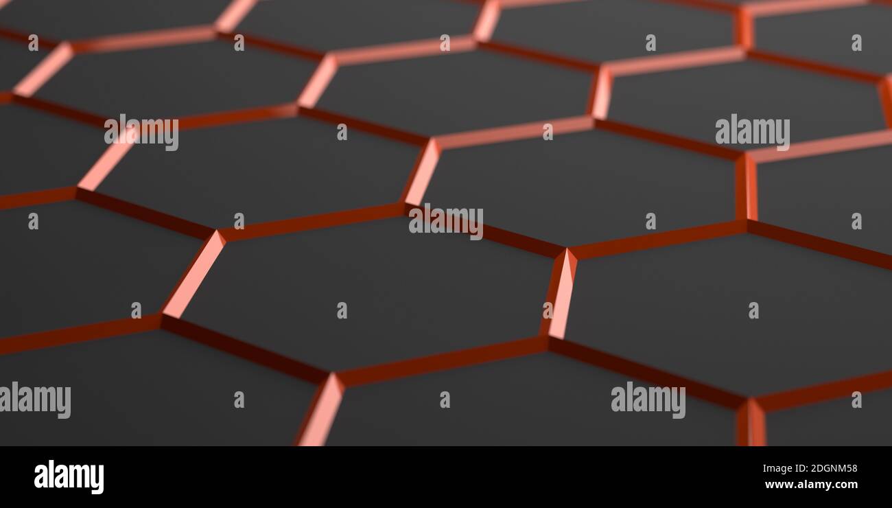 Hexagonal pattern in technical structure - Illustration Stock Photo - Alamy