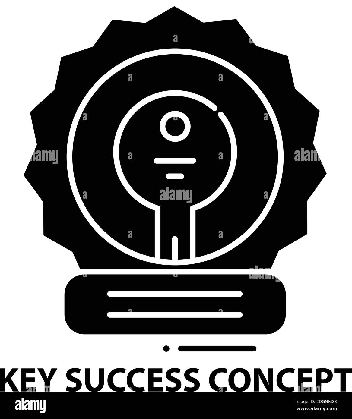 key success concept icon, black vector sign with editable strokes ...