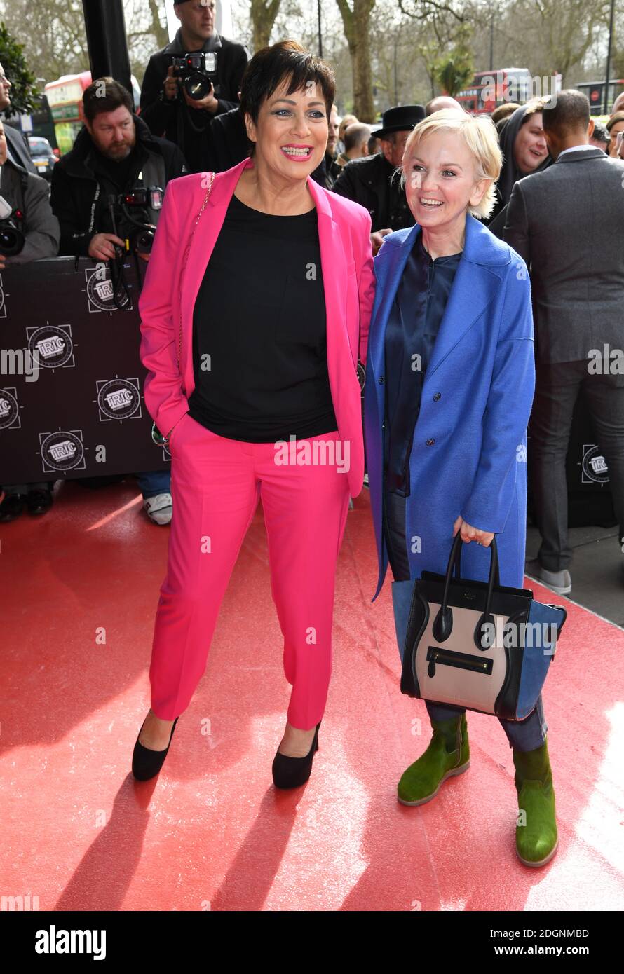 Denise Welch and Lisa Maxwell attending the 2017 TRIC Awards, held at ...