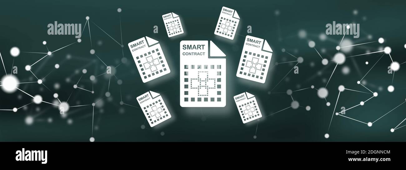 Illustration of a smart contract concept Stock Photo - Alamy