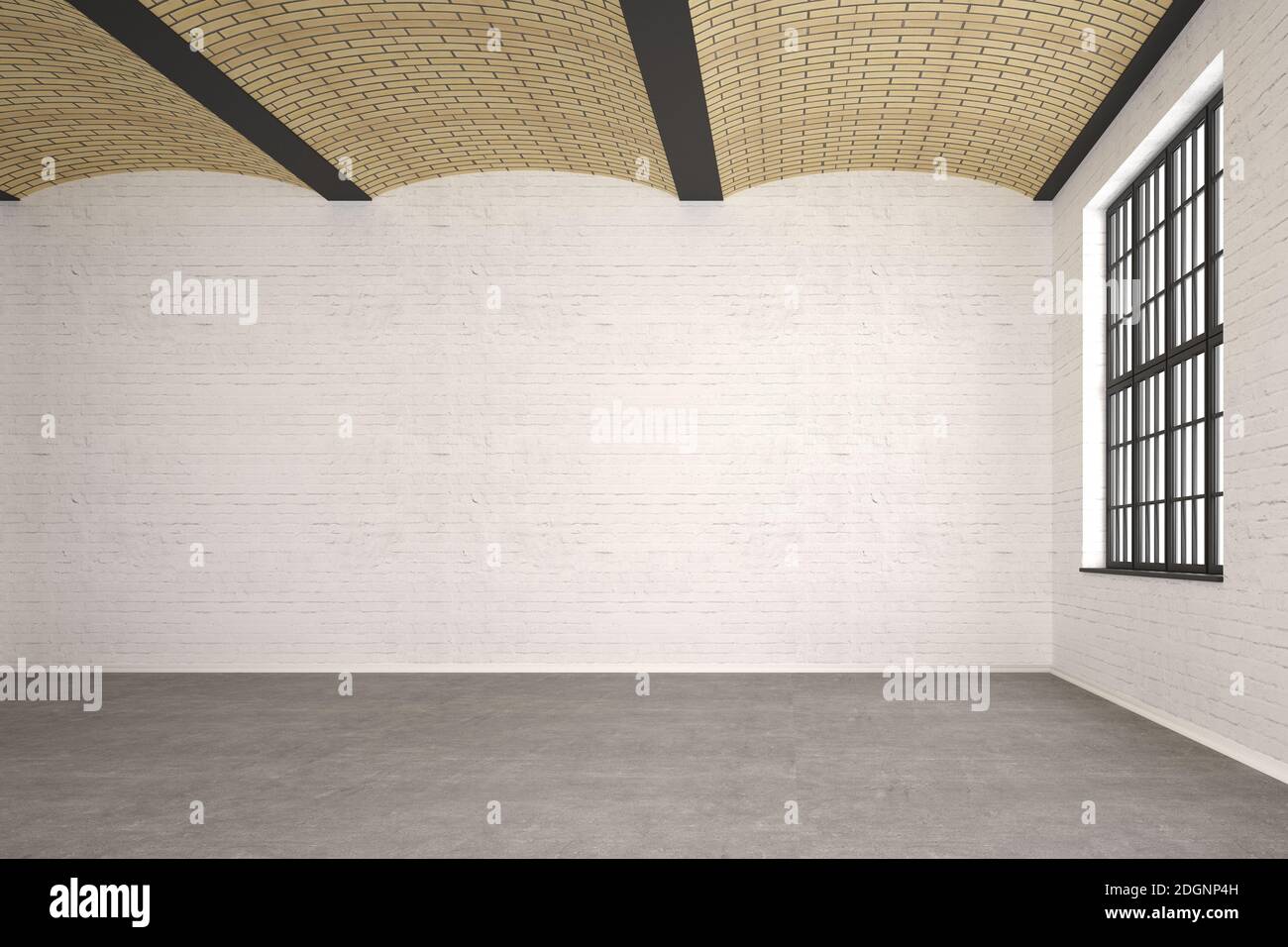 Rustic emty room with stone wall - Illustration Stock Photo - Alamy