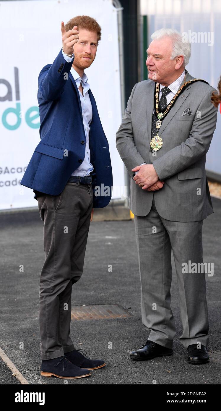 Prince Harry and the Mayor of Hillingdon Councillor John Hensley ...