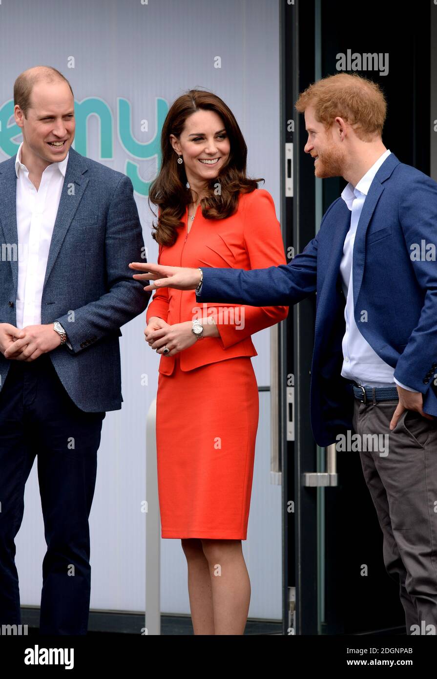 The Duke and Duchess of Cambridge with Prince Harry after attending the ...