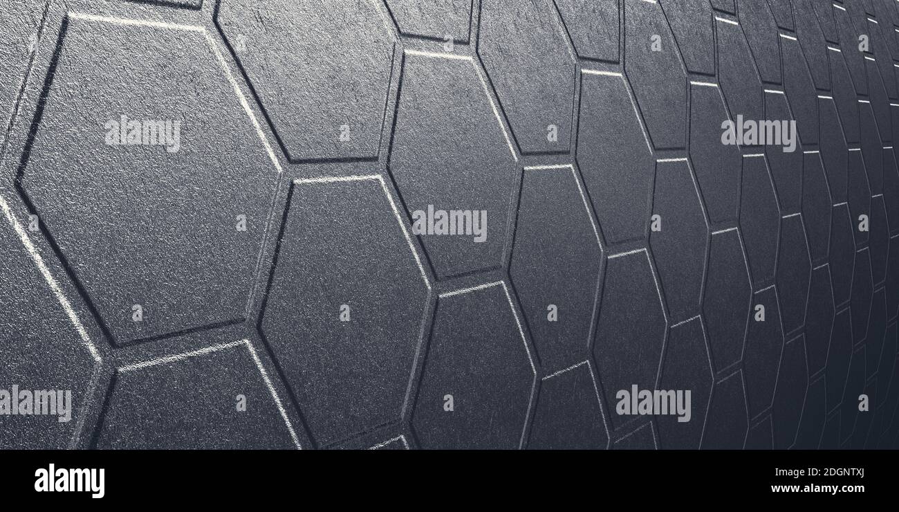 Hexagonal pattern in technical structure - Illustration Stock Photo - Alamy