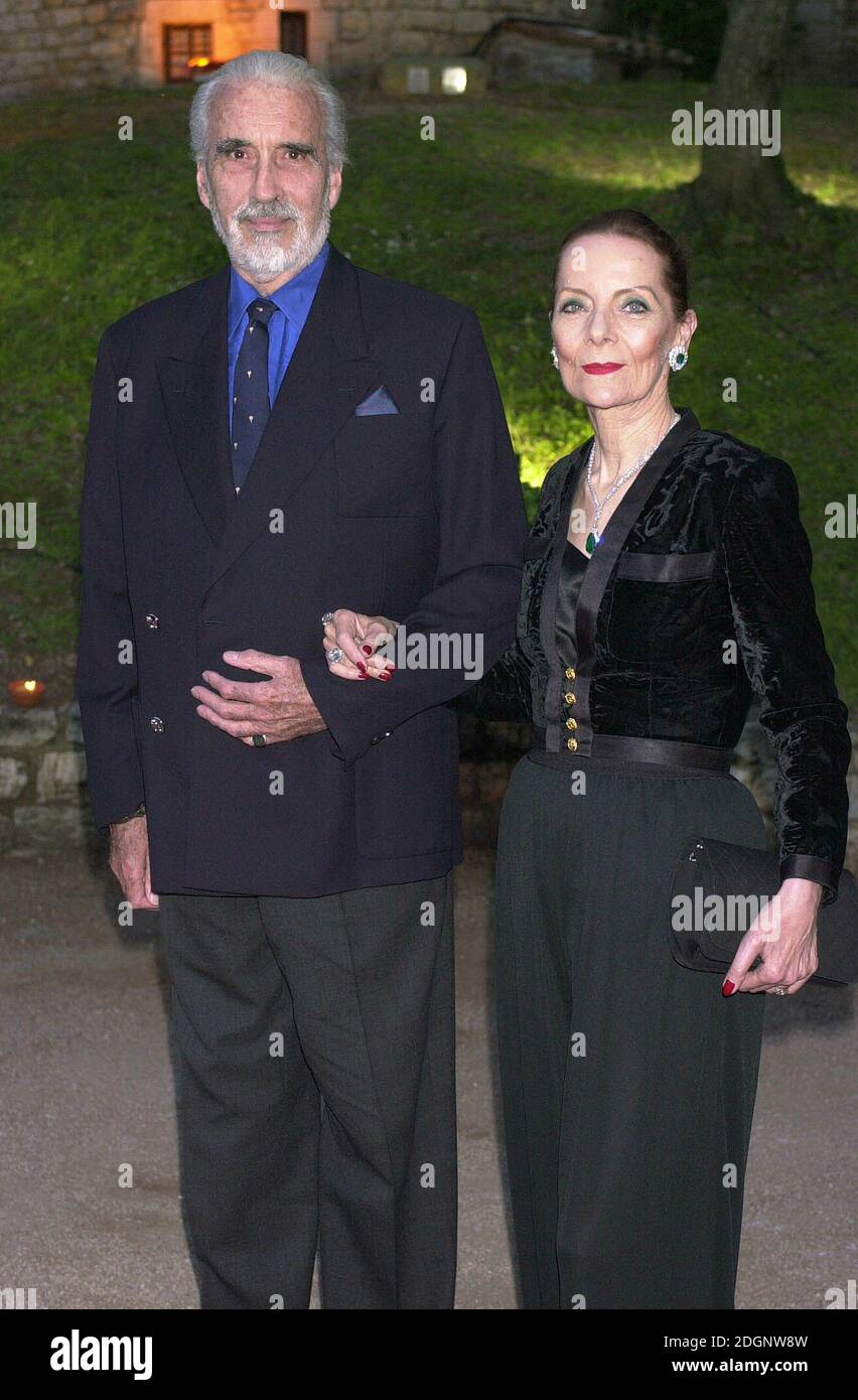 Christopher Lee and wife at the Cannes Film Festival 2001. 3/4 Length ...