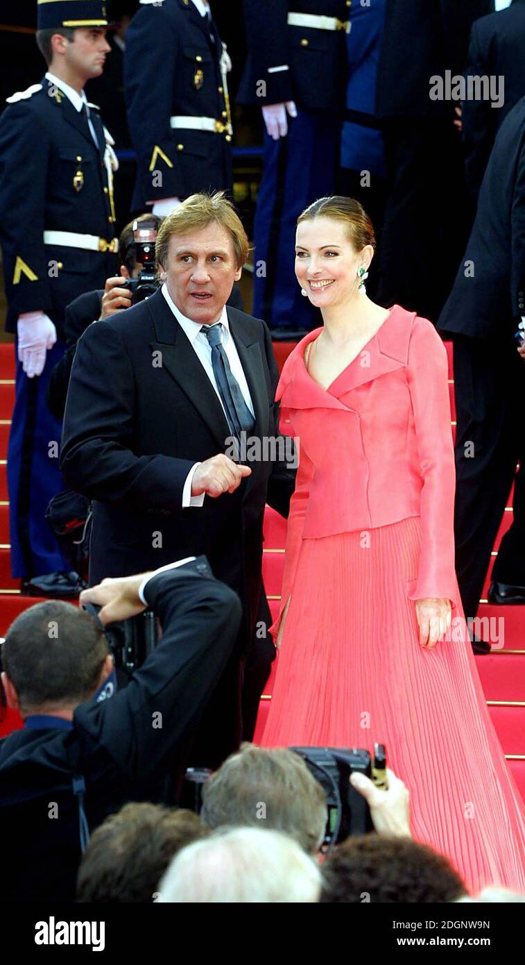 Gerard Depardieu and wife. Cannes Film Festival 2001. 3/4 Length Stock ...
