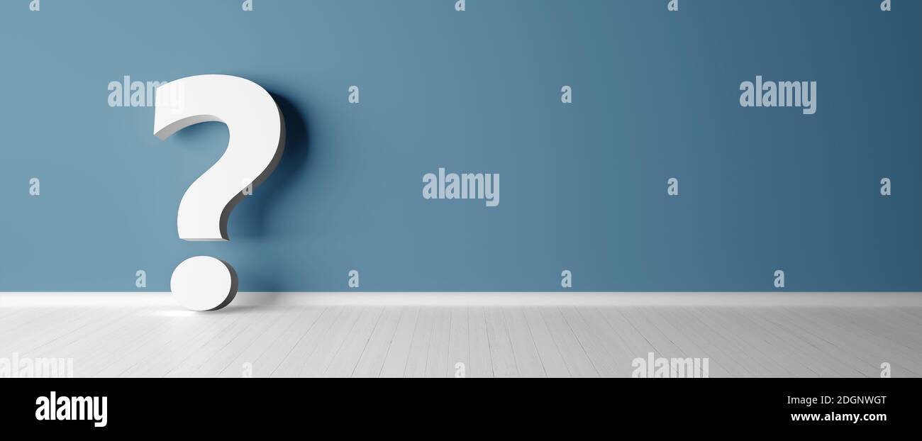 Question mark in emty room - Illustration Stock Photo - Alamy