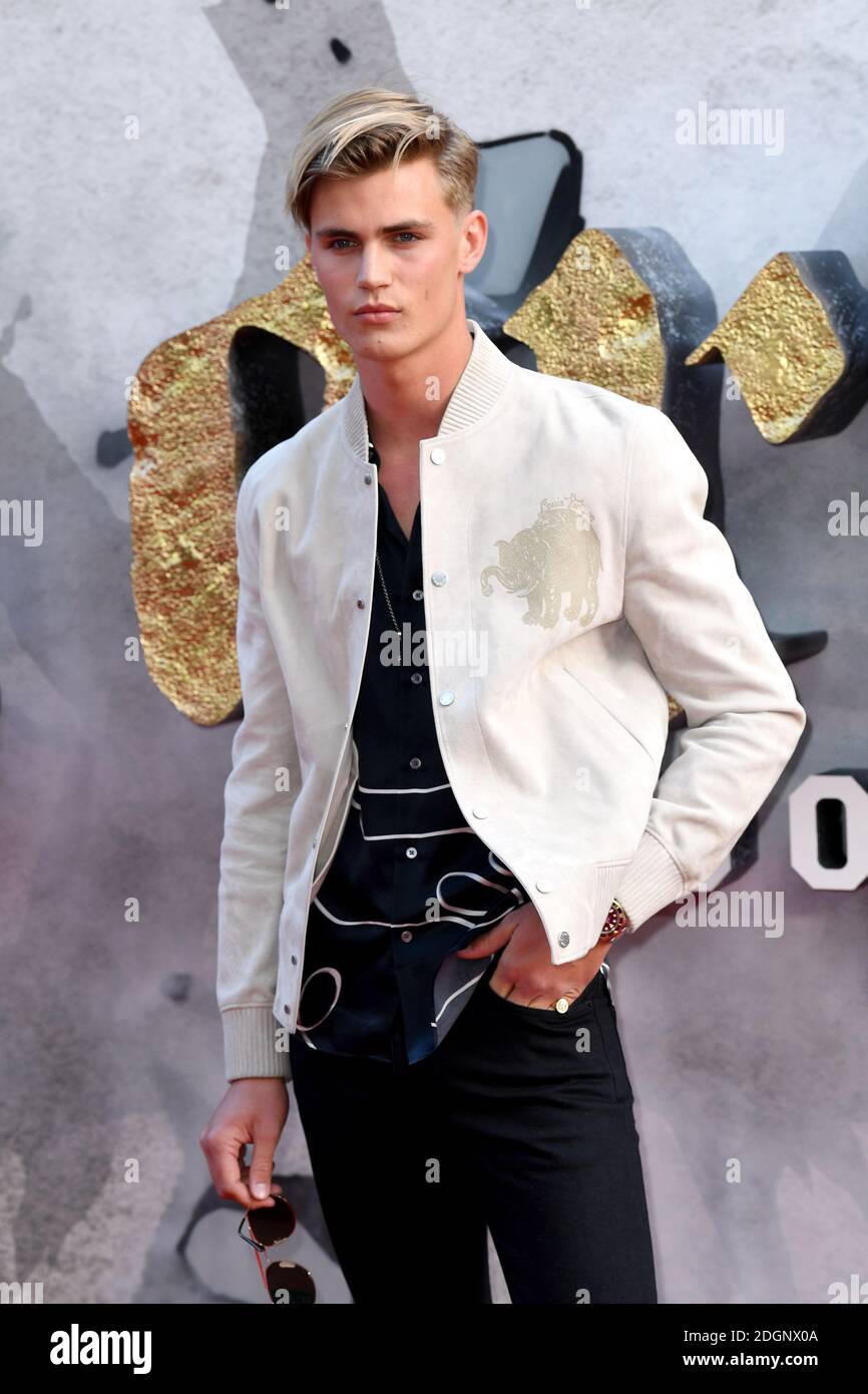 Sam Harwood attending the European premiere of King Arthur at Cineworld ...