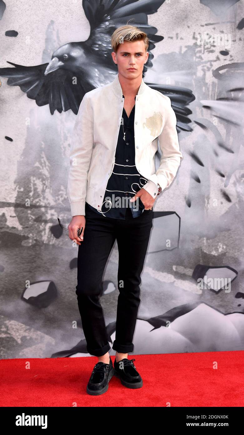 Sam Harwood attending the European premiere of King Arthur at Cineworld ...