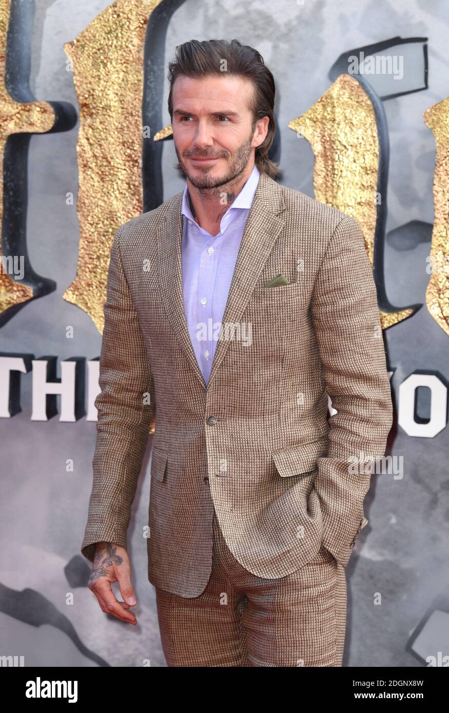 David Beckham attending the European premiere of King Arthur at ...