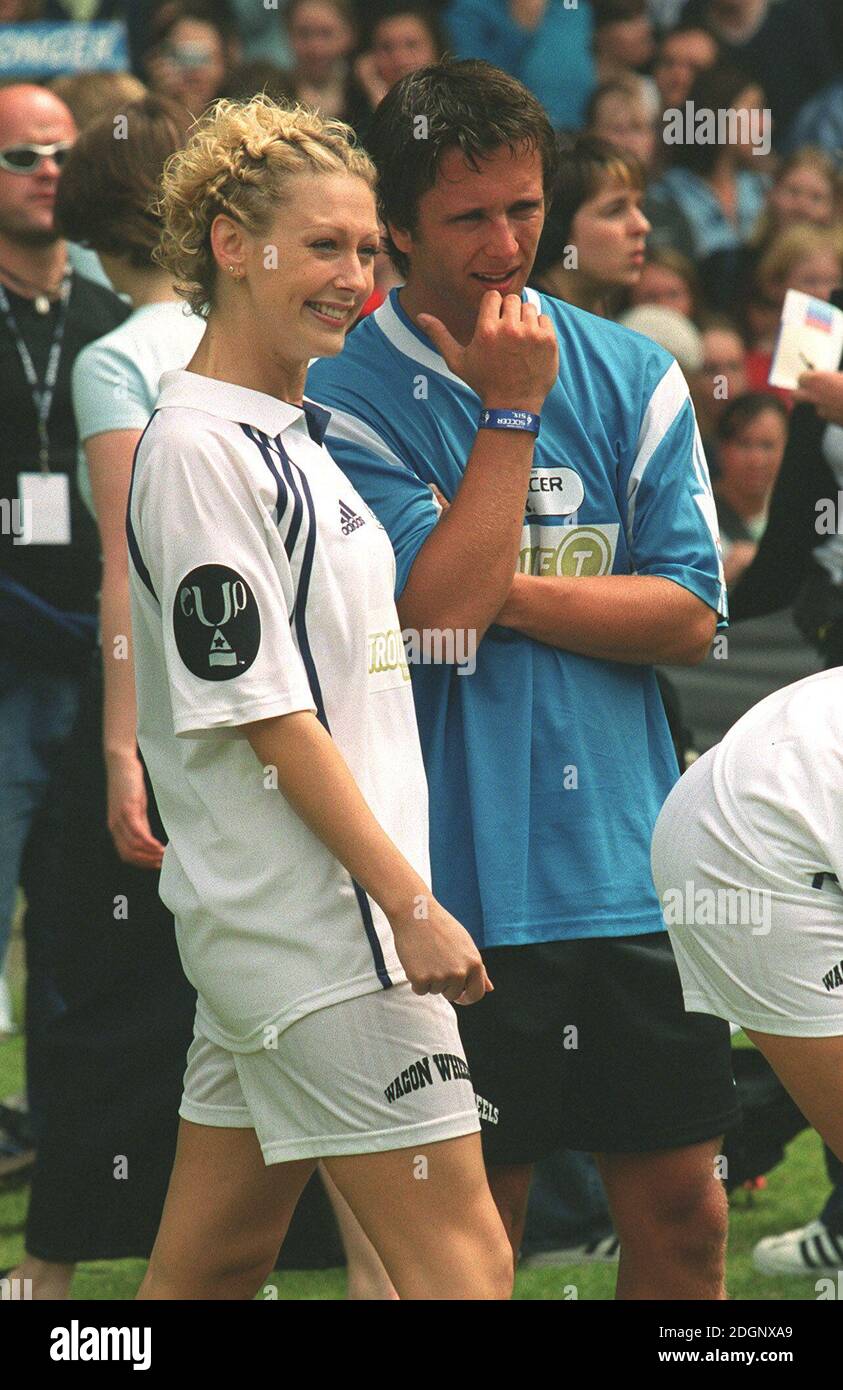 Faye Tozer from Steps at The Music Industry Soccer Six Charity Football ...