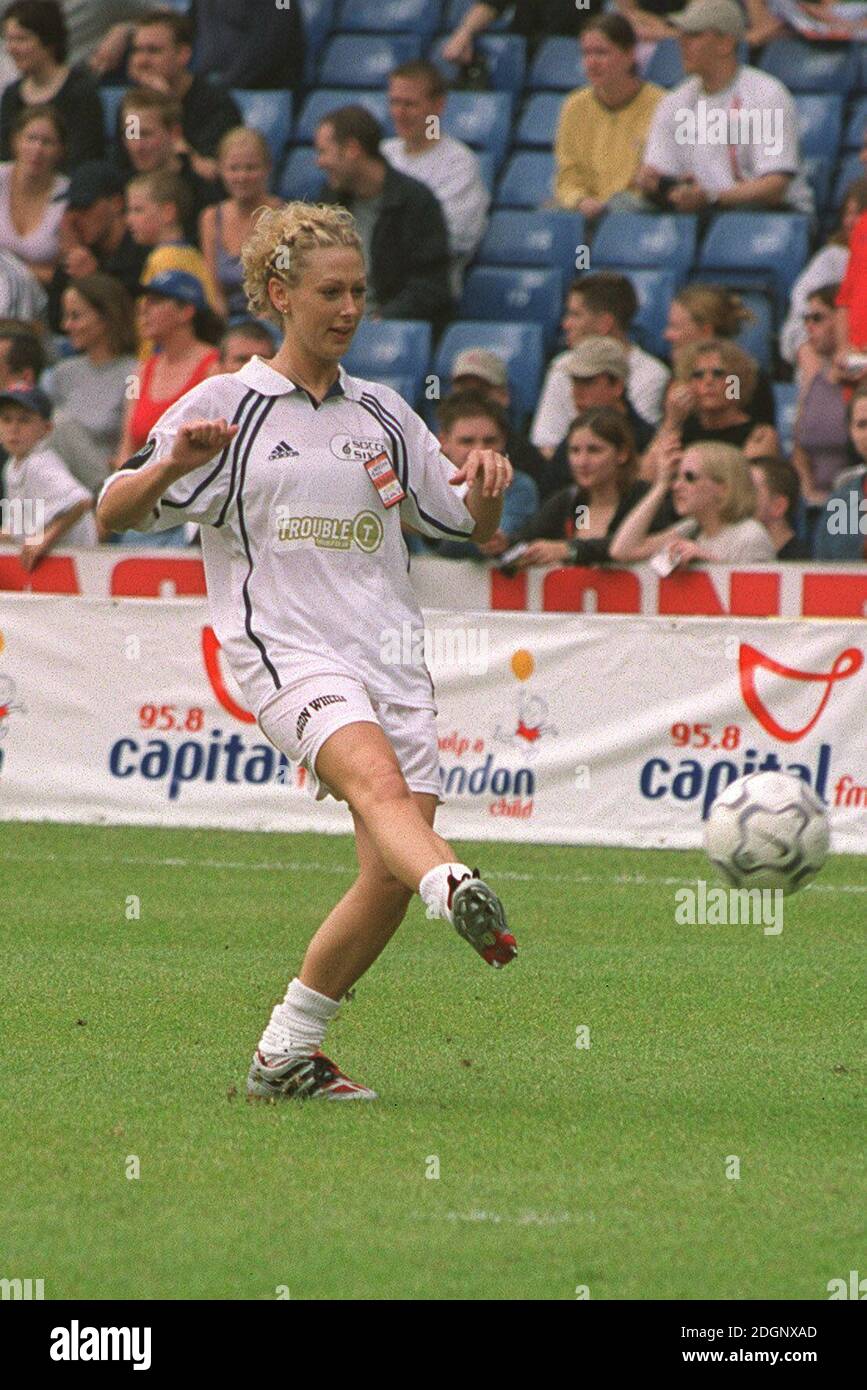 Faye Tozer from Steps at The Music Industry Soccer Six Charity Football ...