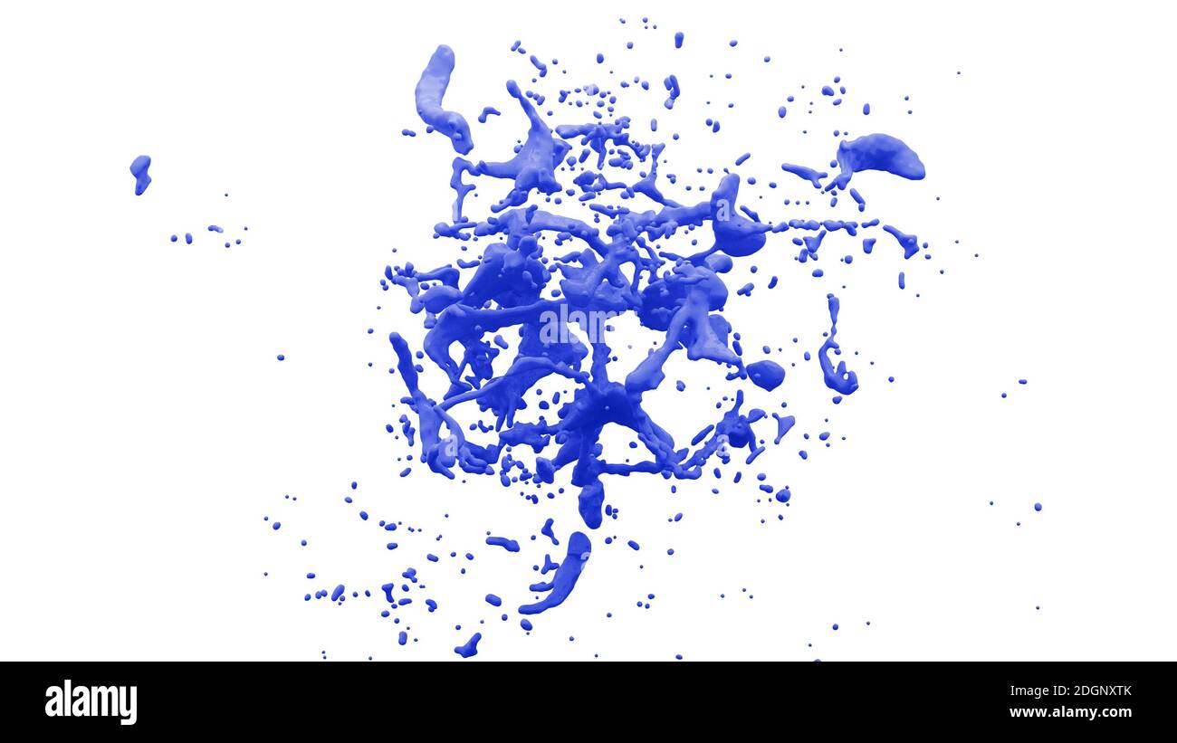 Abstract isolated colored liquid splash in front of white background ...