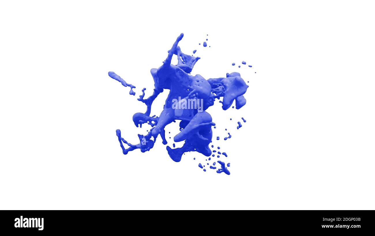 Abstract isolated colored liquid splash in front of white background ...