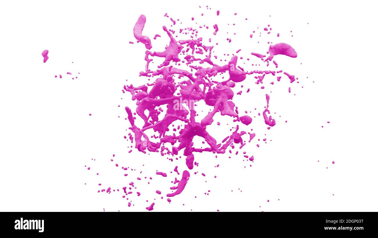 Abstract isolated colored liquid splash in front of white background ...
