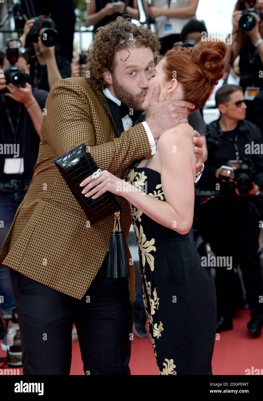 T. J. Miller and wife Kate Gorney attending the Wonderstruck Premiere ...