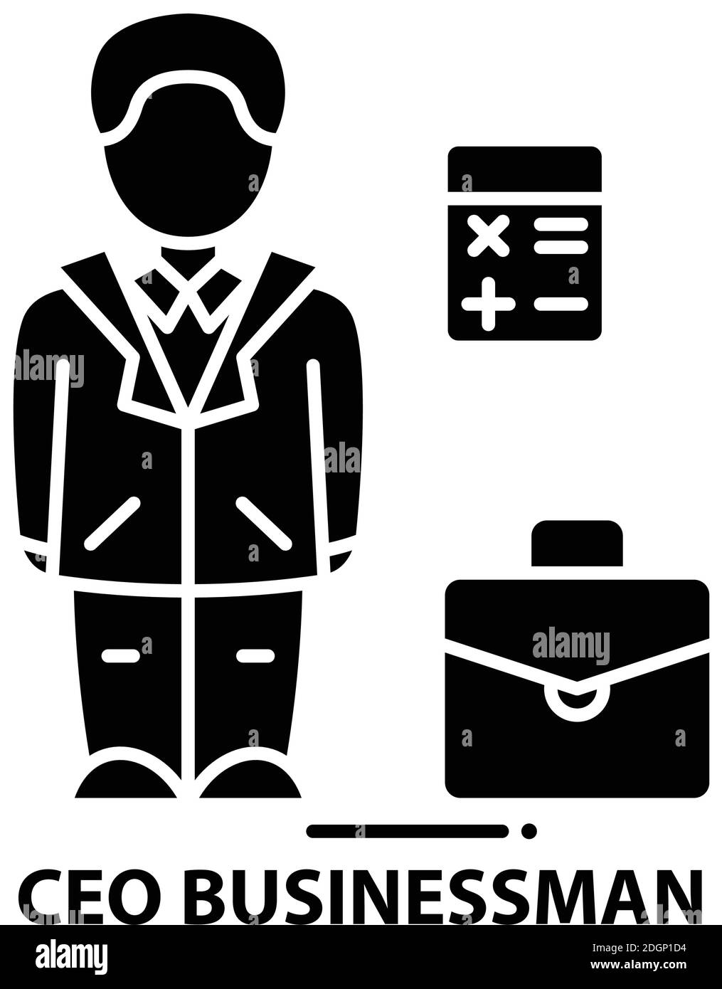 ceo businessman icon, black vector sign with editable strokes, concept ...